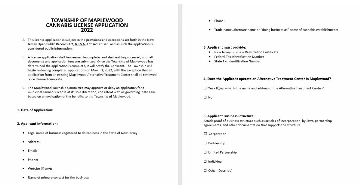 Maplewood Approves Application Form for Recreational Cannabis License ...