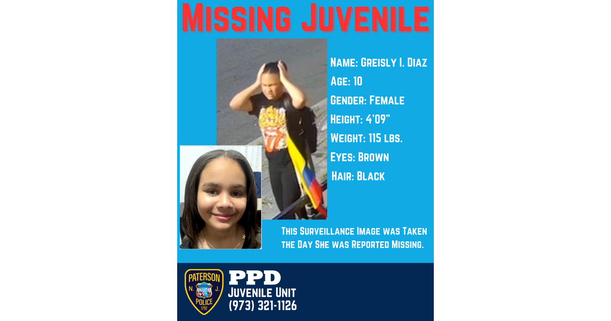 Paterson Police Seek Help in Locating Missing 10-Year-Old Girl ...
