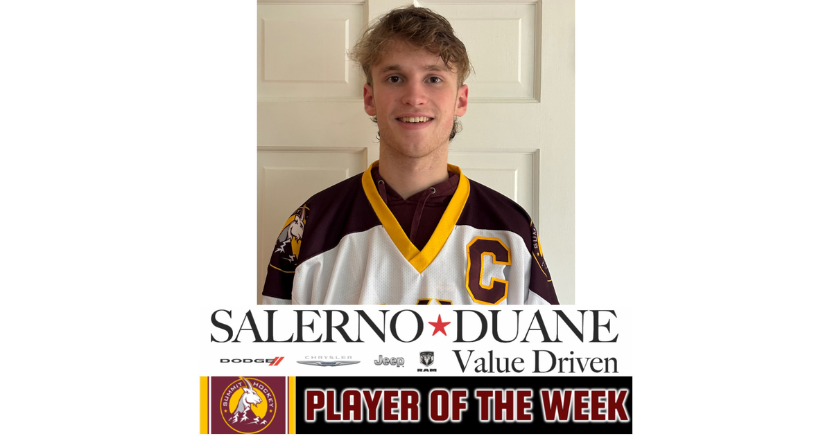 Nathan Steel Selected as Salerno Duane Summit Boys Ice Hockey Player of ...