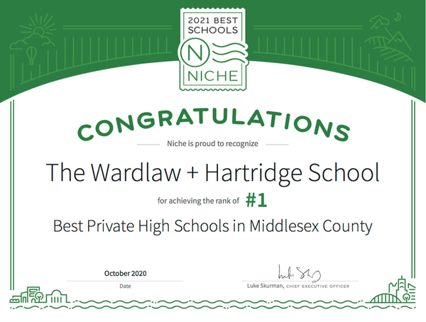 Wardlaw+Hartridge School Receives Top Ranking in Middlesex County ...