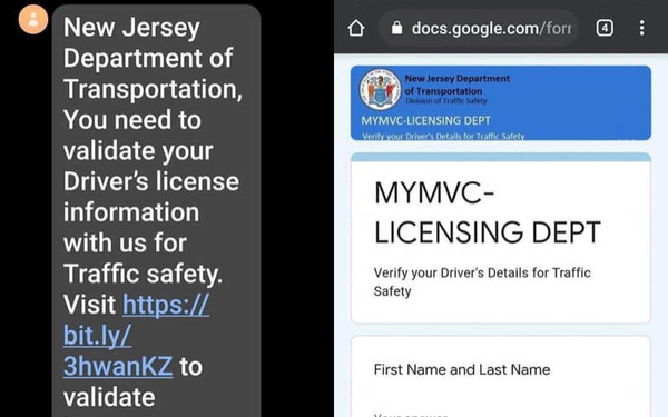 NJ Officials Warn of Text Message Phishing Scam Involving Driver’s ...