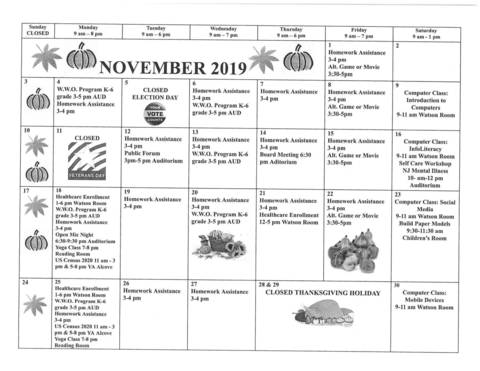 Orange Public Library November Programs | TAPinto