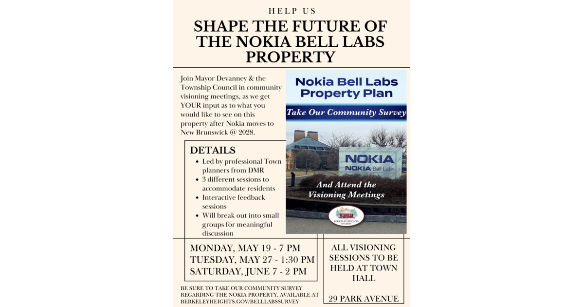 Berkeley Heights Invites Community Input on Future of Historic Nokia ...