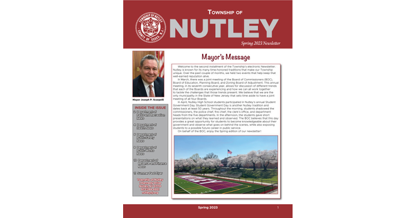 Township of Nutley Spring 2023 Newsletter | Nutley, NJ News TAPinto