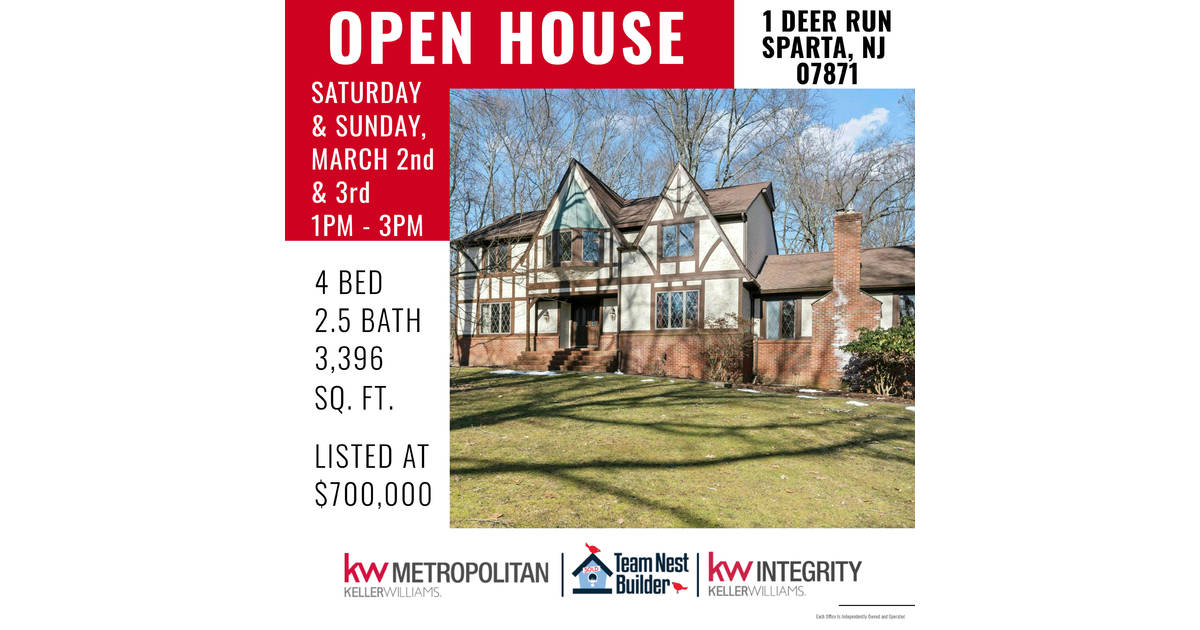 OPEN HOUSE! Saturday 3/2 & Sunday 3/3 from 1PM-3PM! | Sparta, NJ News ...