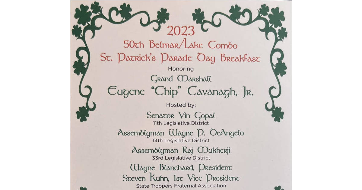 Pre-Parade Breakfast to honor Grand Marshal Chip Cavanagh | Belmar/Lake ...