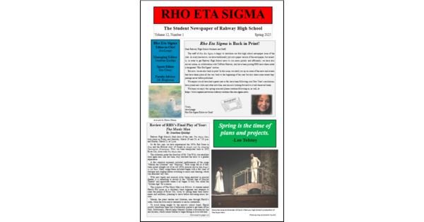 Rahway High School Releases Spring 2025 Issue of School Newspaper ...