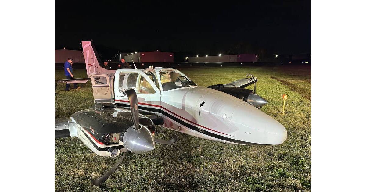 Plane Skids off Runway at Essex County Airport After Landing Gear Fails ...