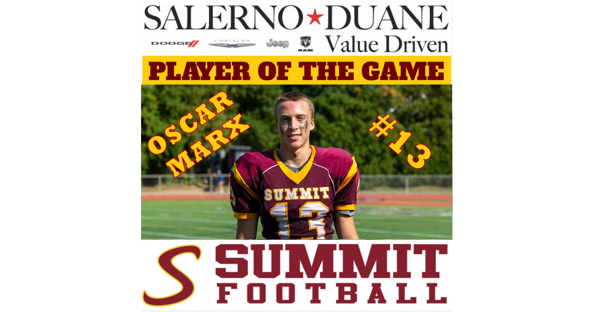 Summit NJ Football: Oscar Marx Named Salerno Duane Player of the Game ...