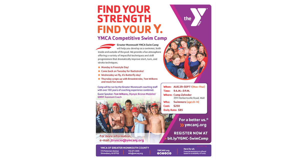 Find Your Strength at Greater Monmouth YMCA Swim Camp | Red Bank, NJ ...