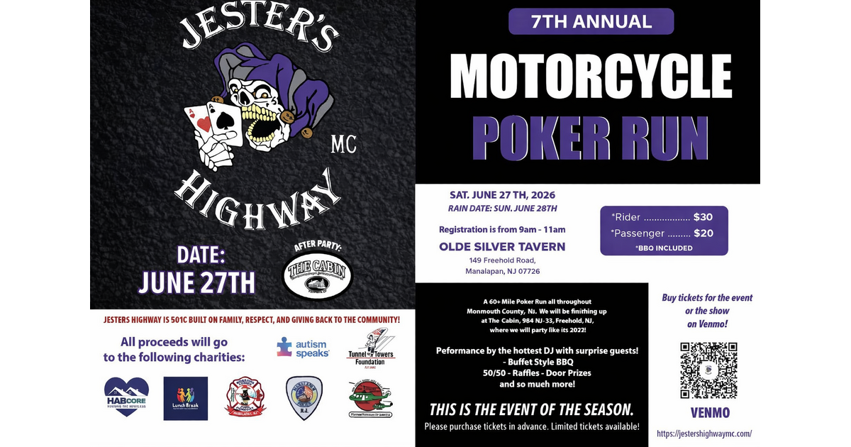 Charity Poker Run Rides Again, Benefiting Red Bank–Based Lunch Break ...