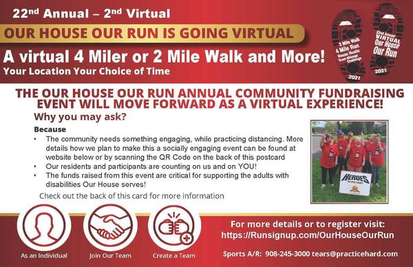 Our House Our Run Goes Virtual for the Second Year | New Providence, NJ ...