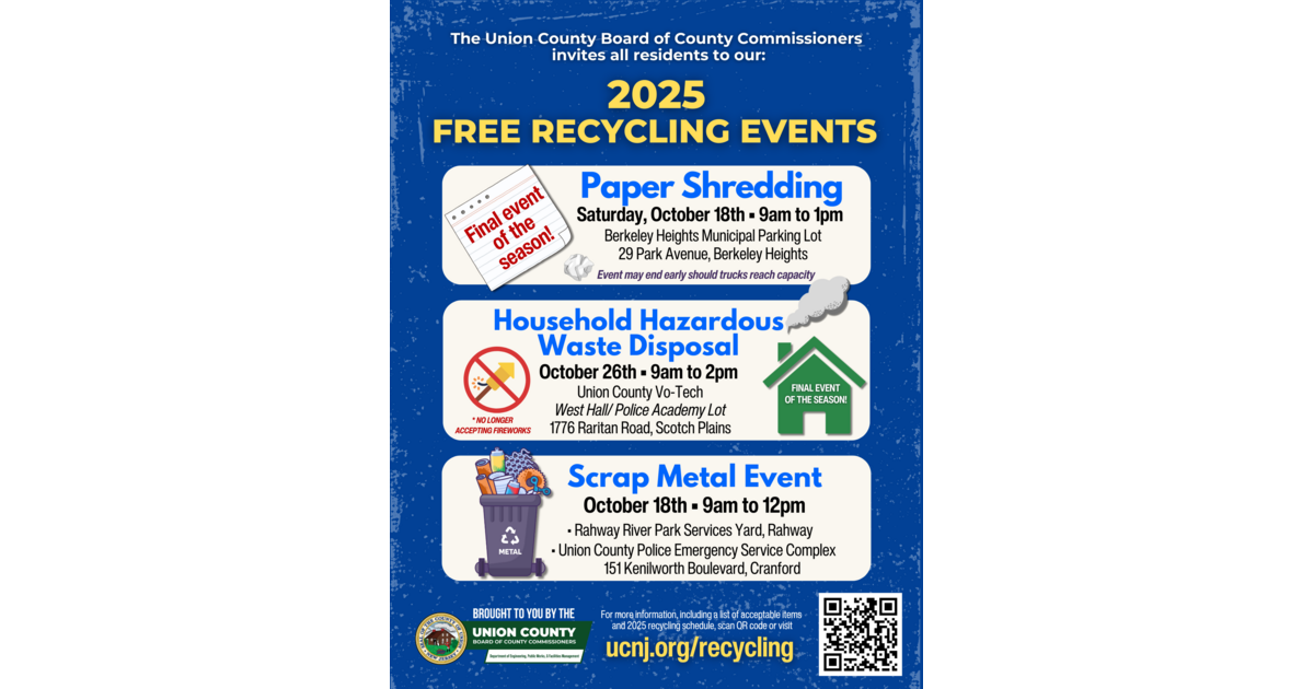 Union County Announces Final Paper Shredding & Household Hazardous ...