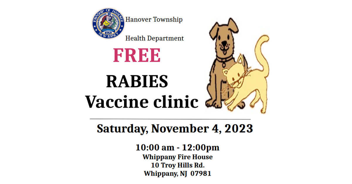 Free Rabies Clinic in Hanover Township on November 4th | Hanover ...