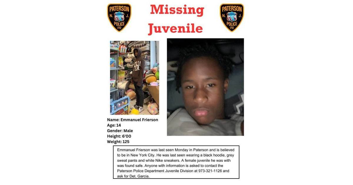 UPDATE: 12-Year-Old Paterson Girl Found in New York City, 14-Year-Old ...