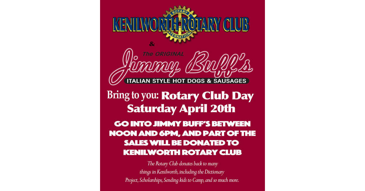 Kenilworth Rotary Club to Present Rotary Day at Jimmy Buff's ...