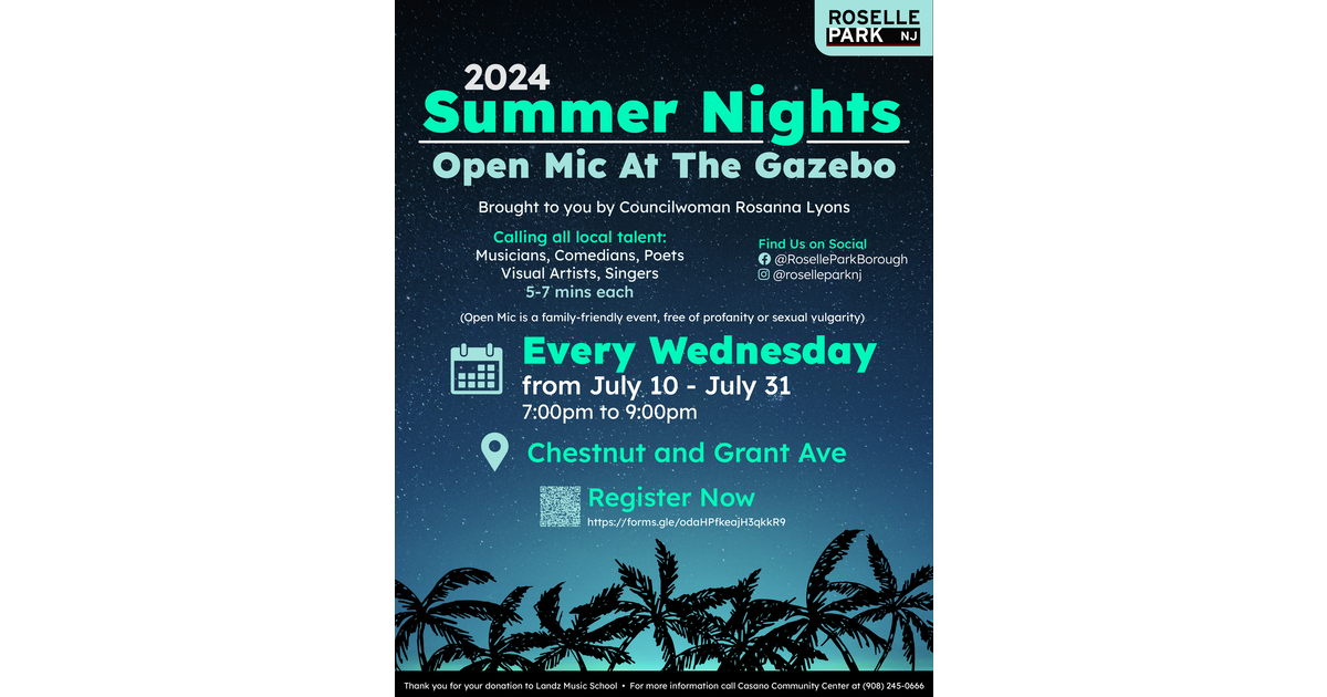 Roselle Park's "Summer Nights" Series Returns in July | Roselle Park ...