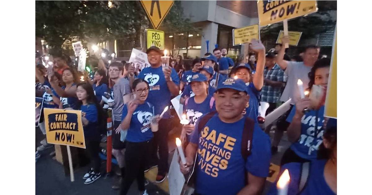 About 1,500 Striking RWJUH Nurses, Supporters Hold Candlelight Vigil ...