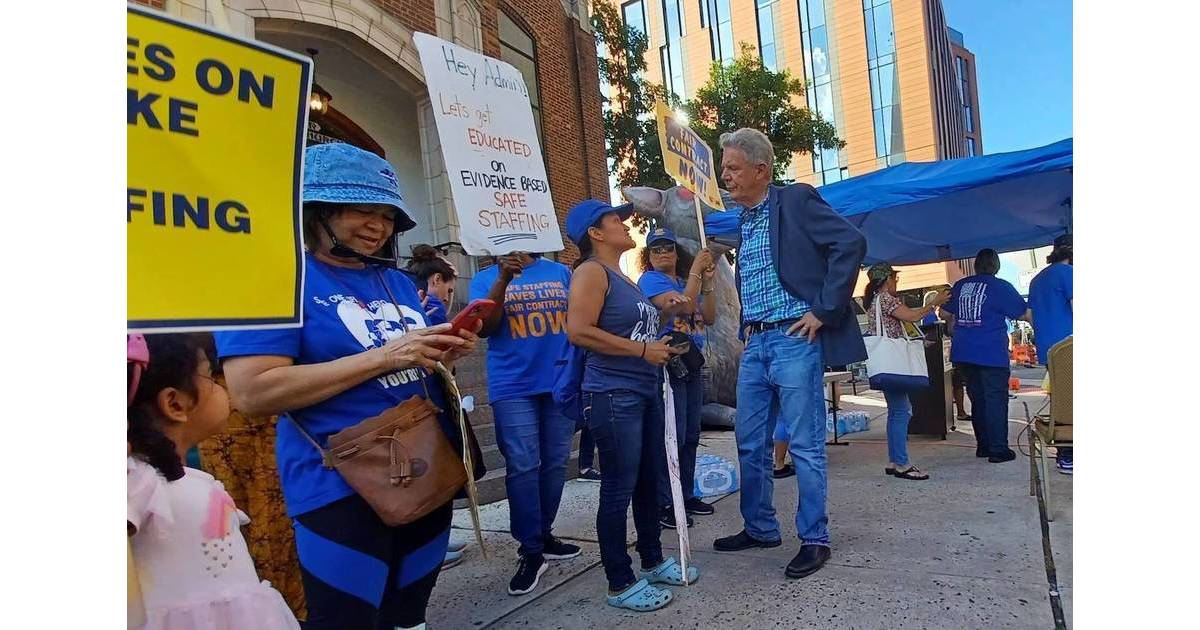 Pallone Brings Support, Hope to Striking RWJUH Nurses' Picket Line ...