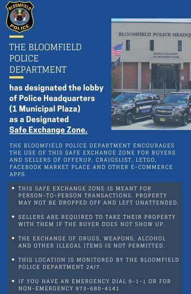 Bloomfield Police Department Offers Safe Exchange Zone | Bloomfield, NJ ...