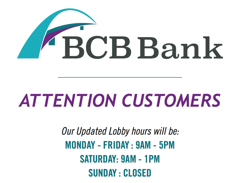 BCB Bank: Open for Full Service Banking | TAPinto