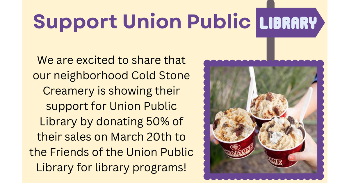 Ice Cream Fundraiser for the Union Public Library | Union, NJ News TAPinto