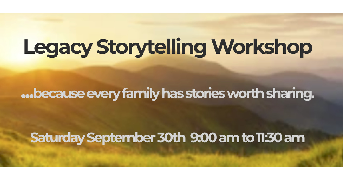 Legacy Storytelling Workshop Offered as part of NJ Storytelling ...