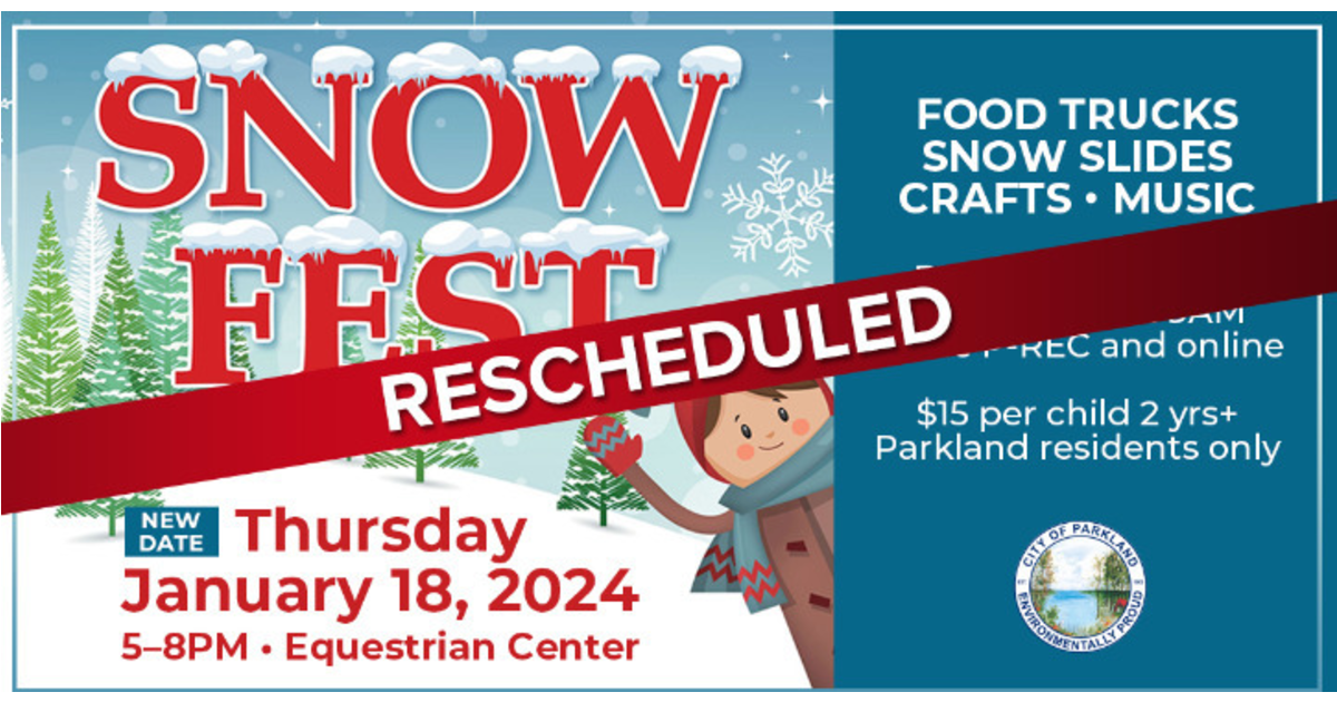 Rainy Conditions Delay Snowfest Until January | Parkland, FL News ...