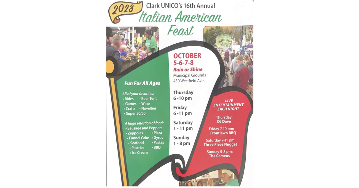 What You Need to Know Before Attending Clark UNICO Feast | Clark, NJ ...