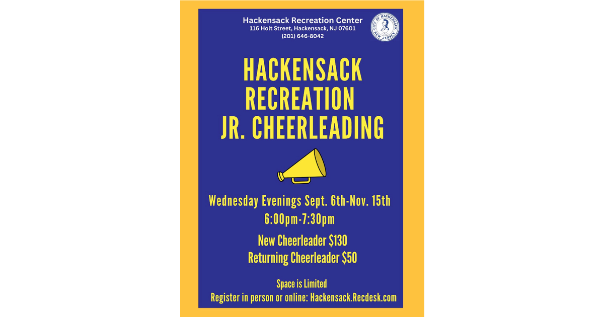 Hackensack Recreation Jr. Cheerleading Registration Open | Hackensack ...