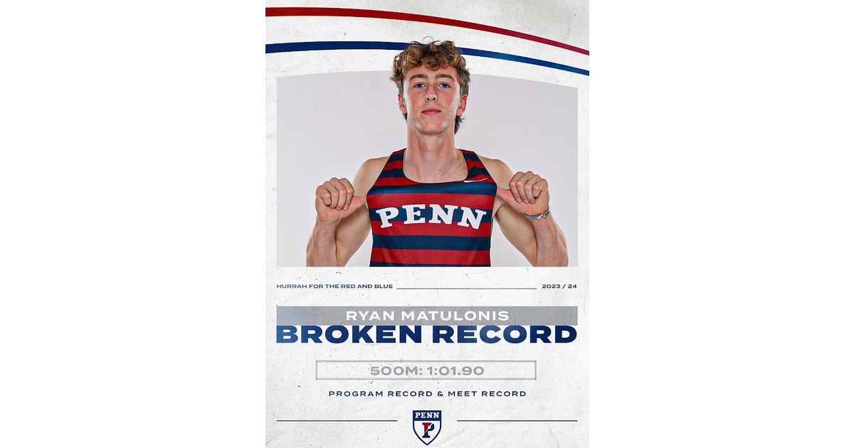 Scotch Plains Native Ryan Matulonis Breaks UPenn School Record in 500m Race | Scotch Plains ...