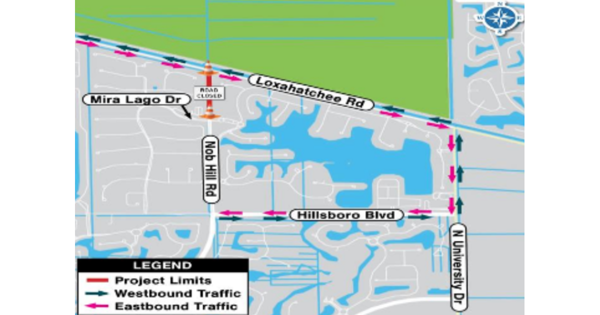 Nob Hill Intersection With Loxahatchee Road to Close Starting October ...