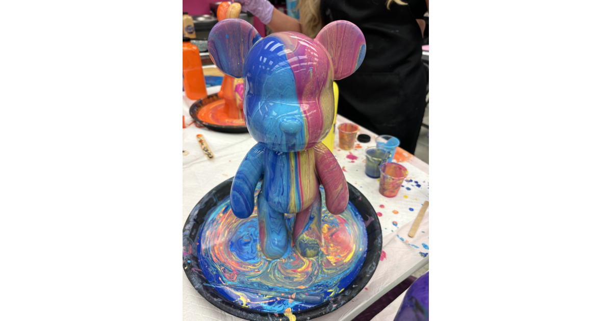 Viral Fluid Bear Painting Trend Now Offered at Hawaii Fluid Art Studio ...