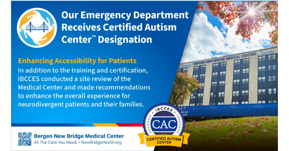 Bergen New Bridge Certified with Autism Center™ Designation | Paramus ...