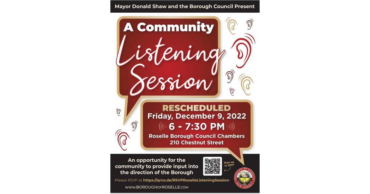 Community Listening Session Being Held For Residents to Provide Input ...