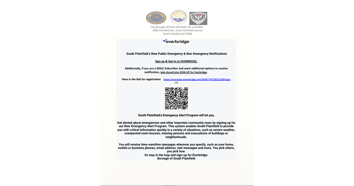 Enhanced Notification System Designed to Help South Plainfield ...