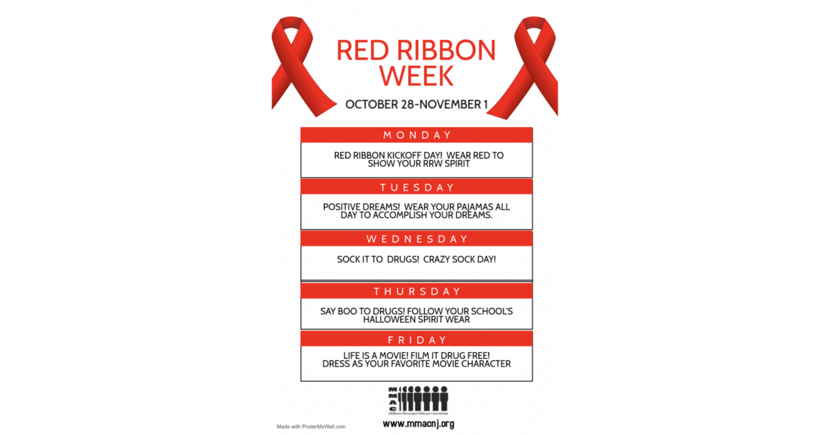 Millburn's Red Ribbon Week is October 28 to Nov 1 | Millburn/Short ...