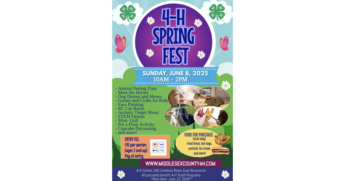 Middlesex County 4-H Youth Development Program to Host 2025 Spring Fest ...