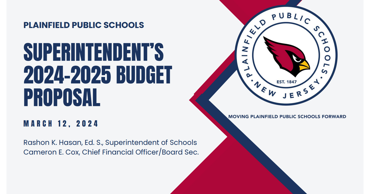 Plainfield Public Schools Held Its Preliminary Budget Meeting for ...