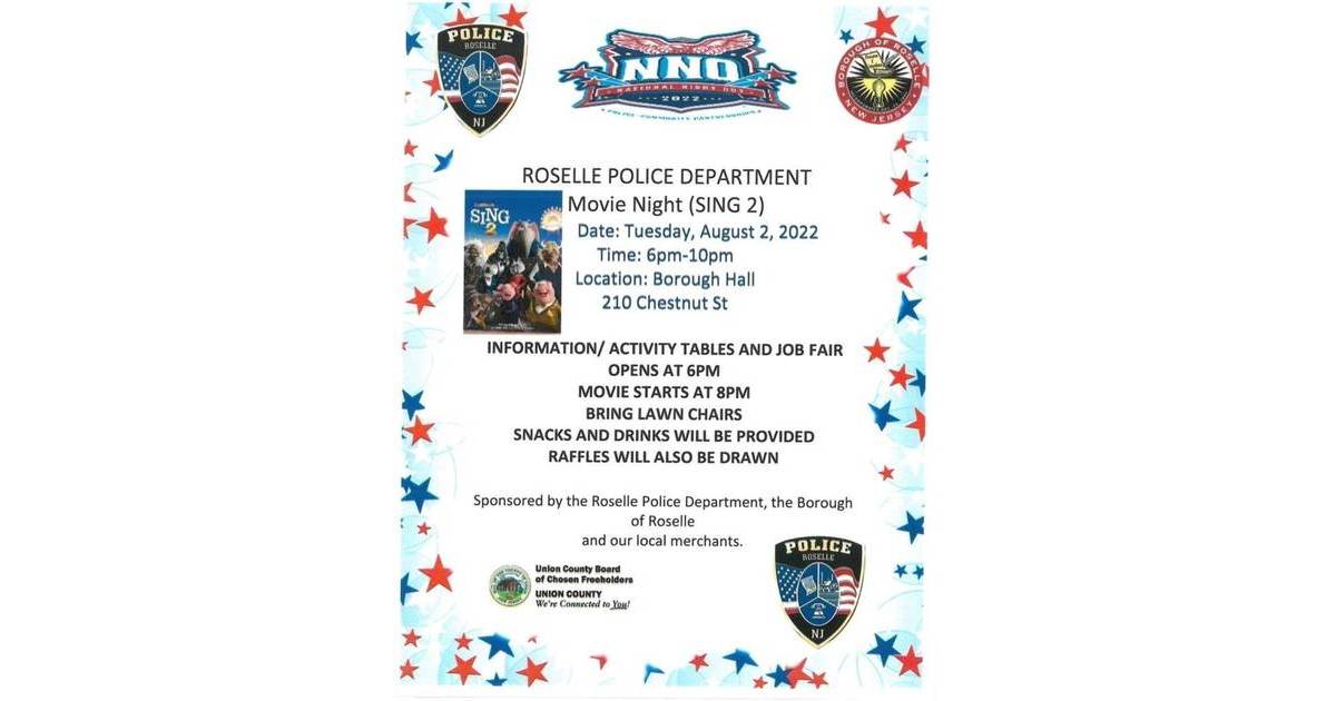 Movie Night Planned for Roselle’s National Night Out | Roselle, NJ News ...