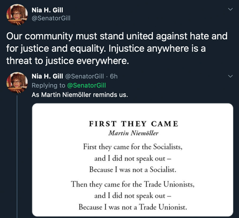 Senator Nia H. Gill Calls for Unity In Light of Recent Hate Crimes ...