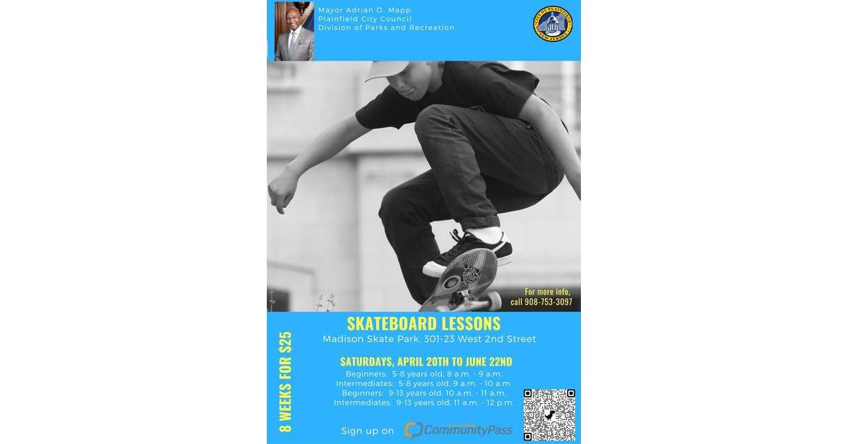 SKATEBOARDING LESSONS SATURDAYS AT MADISON AVE SKATE PARK | Plainfield, NJ News TAPinto