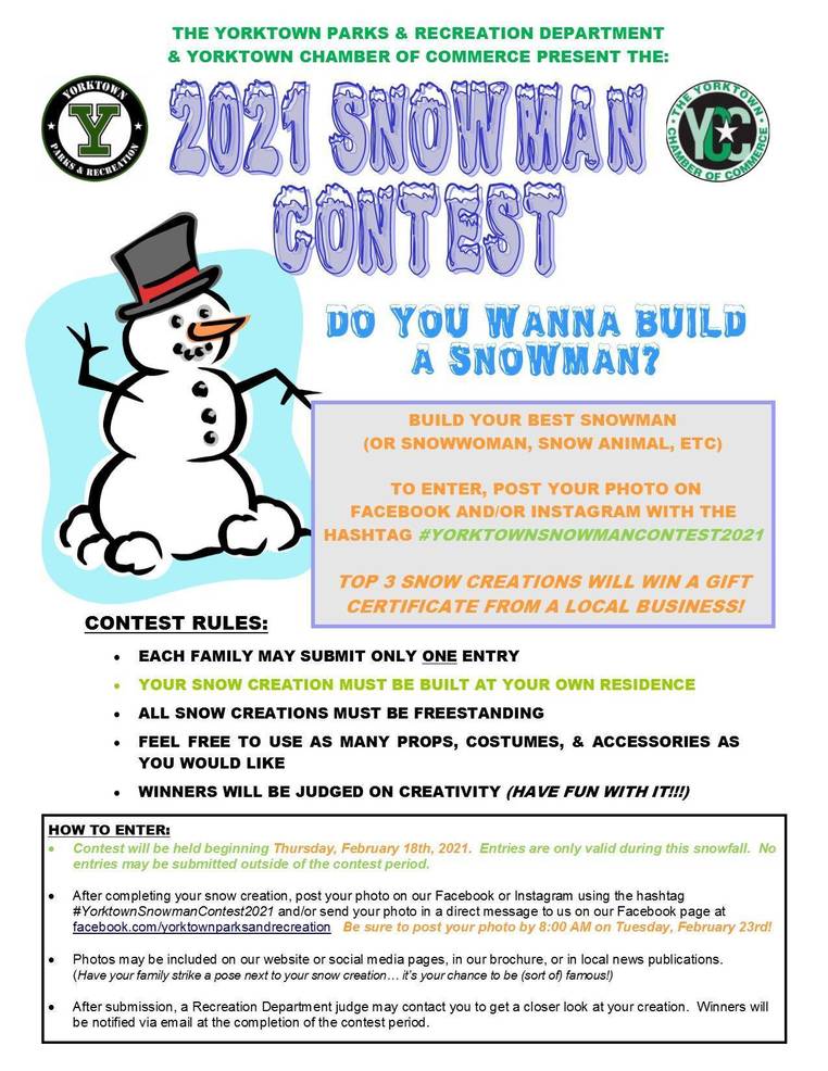 Town of Yorktown 2021 Snowman Contest - TAPinto
