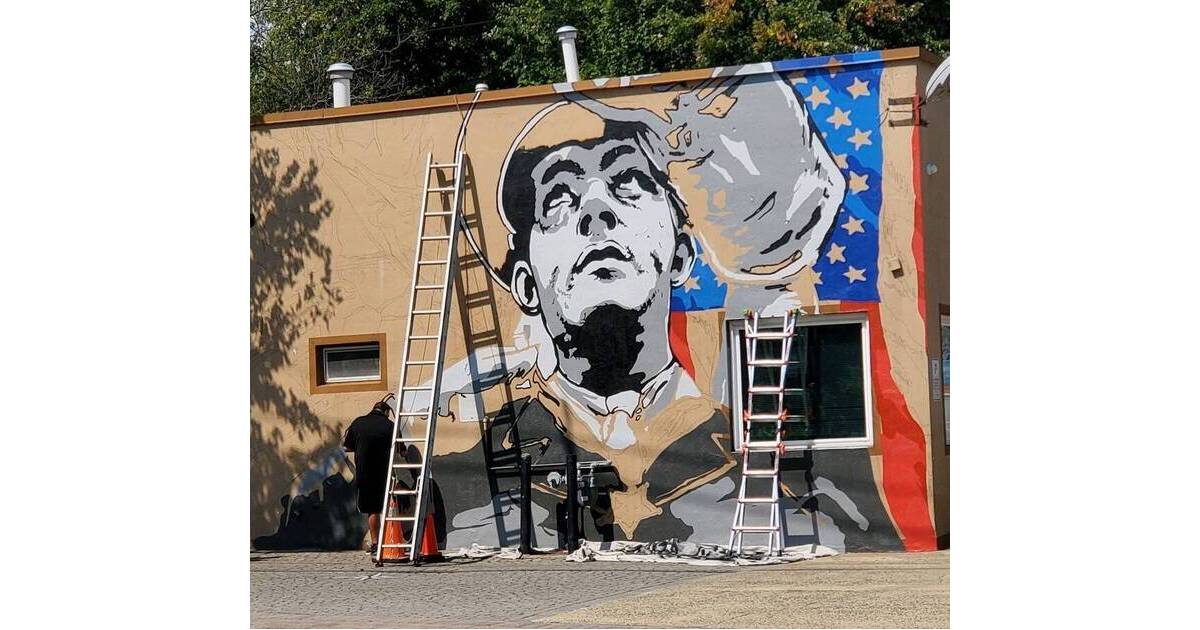 Somerville Artist Creates Larger-than-Life Mural Honoring Marine Hero ...