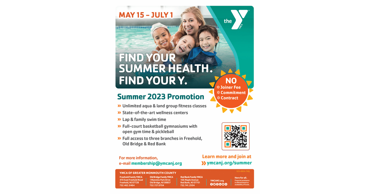 NOW thru July 1 - YMCA Summer Membership Promo | Red Bank, NJ News TAPinto
