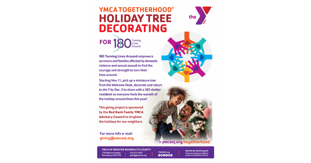Red Bank YMCA Tree Decorating to Support 180 Turning Lives Around | Red ...
