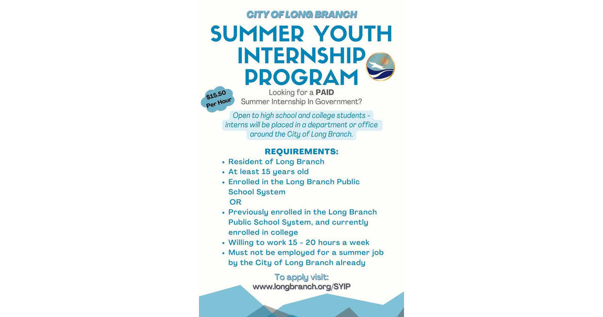 Long Branch Summer Youth Internship Program Applications Go Live ...