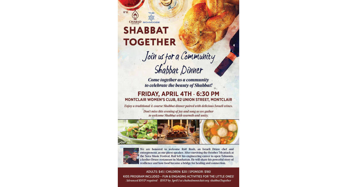 “Shabbat Together” – A Community Shabbat Dinner of Unity, Joy ...