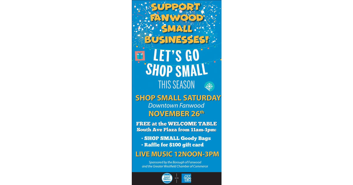 Fanwood Stores Specials for Small Business Saturday | Scotch Plains ...