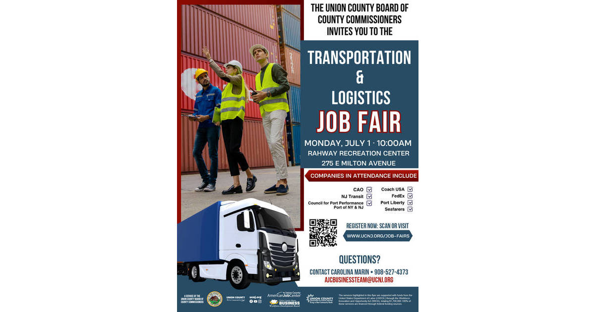 Transportation and Logistics Job Fair to be Held in Rahway on July 1 ...